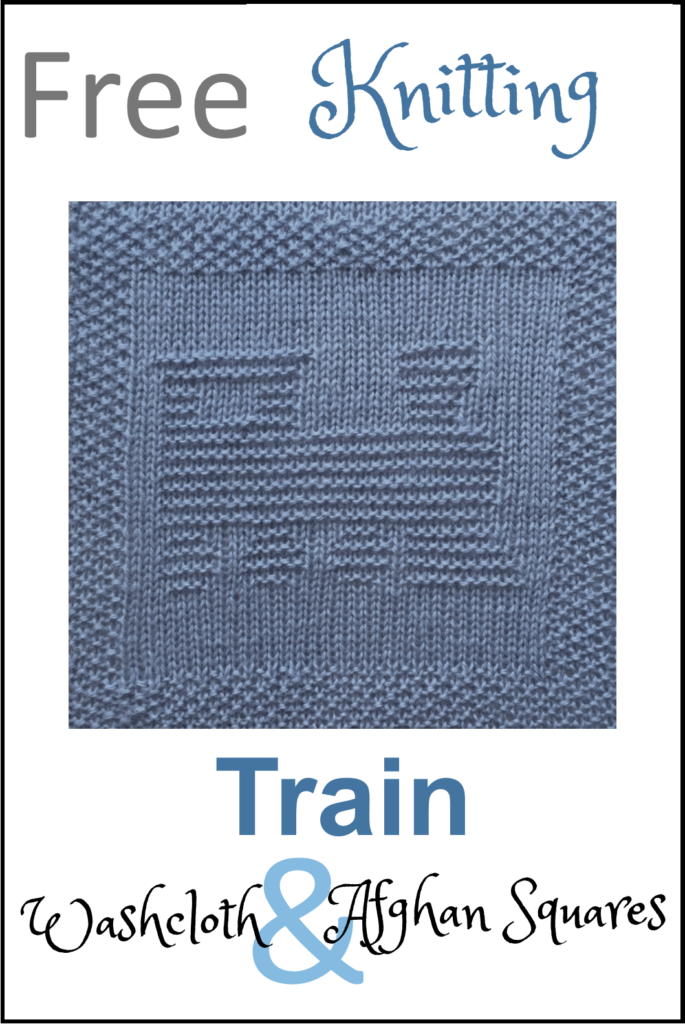 Free Train Dishcloth or Afghan Square Knitting Pattern - Daisy and Storm