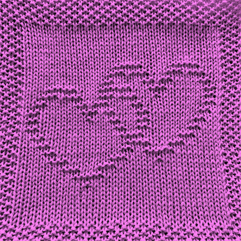 Free Interlocking Hearts Dishcloth or Afghan Square Knitting Pattern